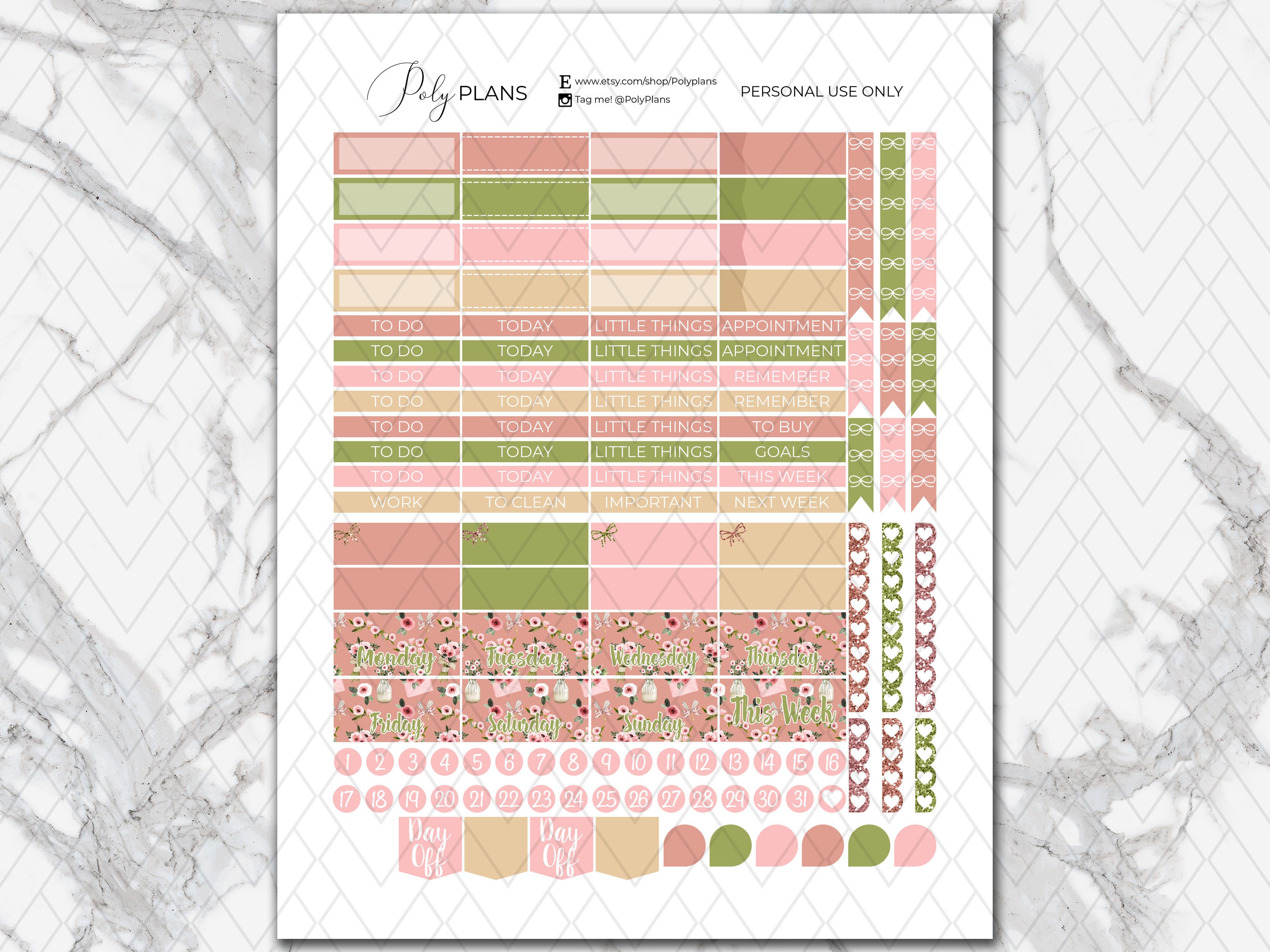 Bloom | Spring Floral Classic Happy Printable Planner Stickers, Happy ...