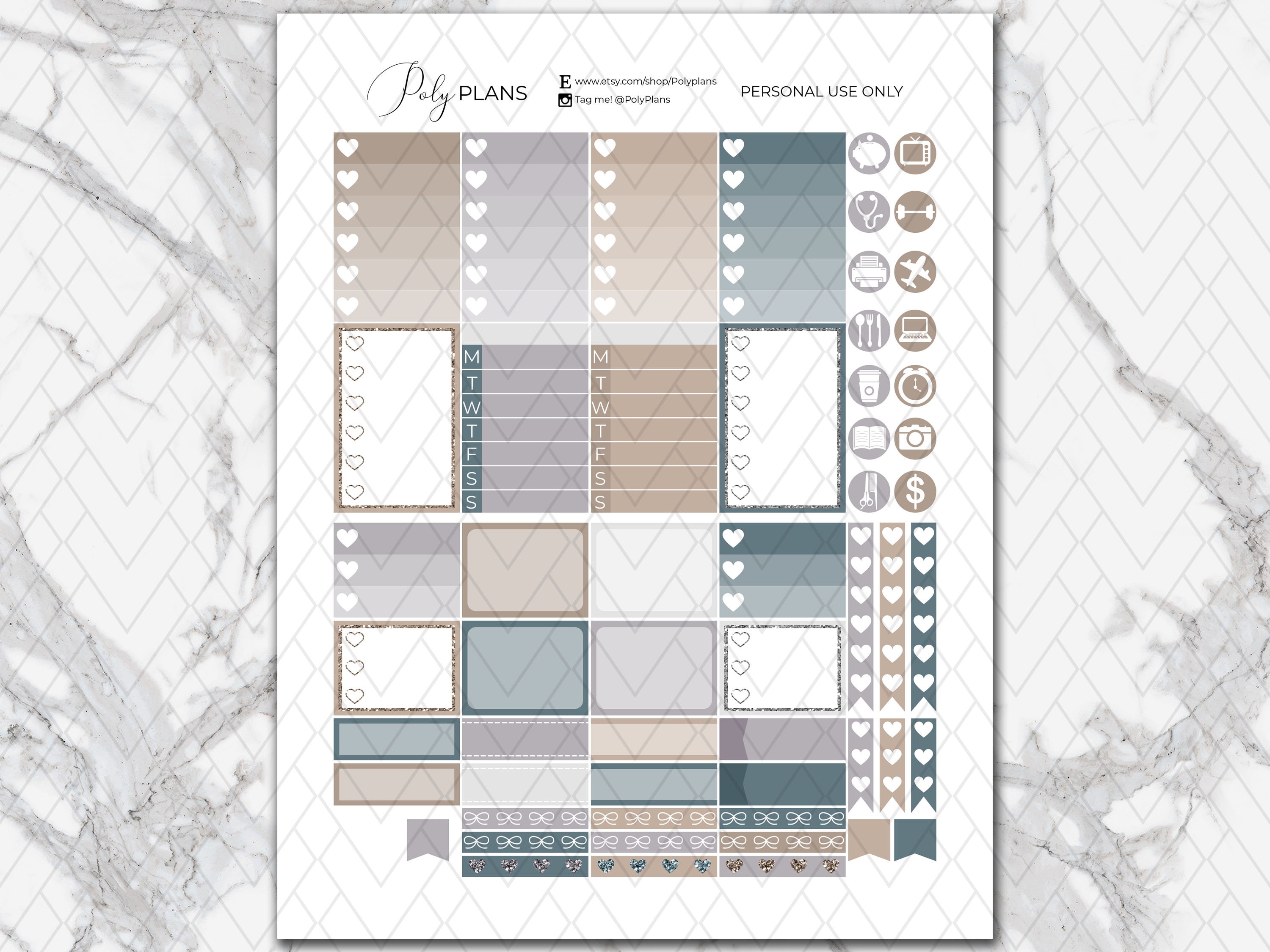 Silver Princess | Classic Happy Planner Printable Weekly Sticker Kit ...