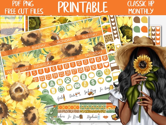 Sunflowers Fall Classic Happy Planner Printable November | Etsy