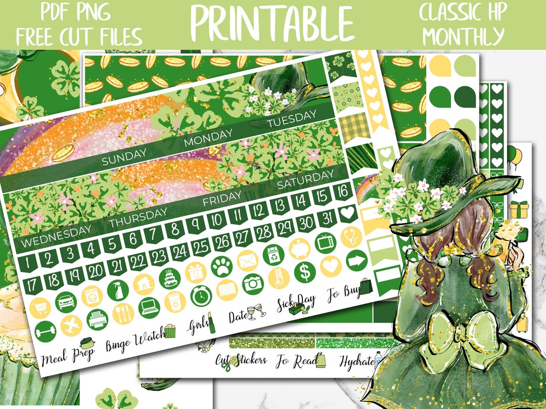 St Patricks Day | Classic Happy Planner March Printable Monthly ...