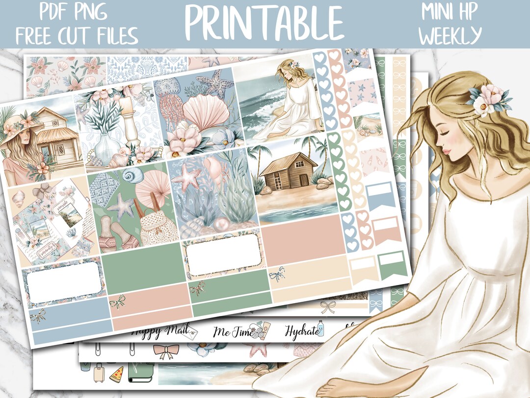 By the Sea Beach Day MINI Happy Planner Printable Planner - Etsy