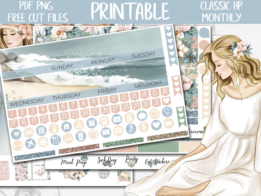 By the Sea | Beach Day Happy Planner Printable Planner Stickers, Summer ...