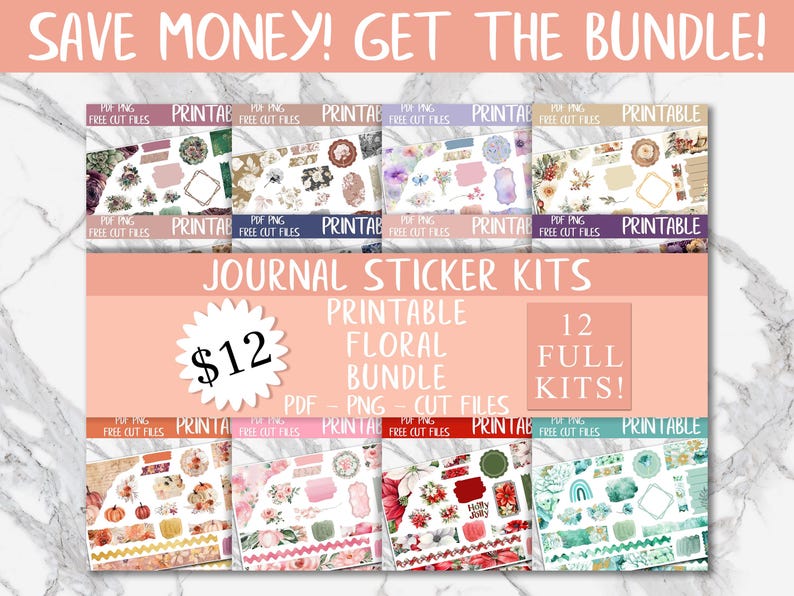 Violet | Bullet Journal Printable Stickers, Purple Flowers Diary ...