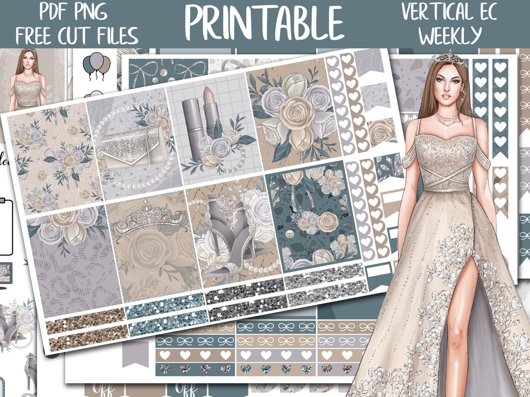 Silver Princess | Erin Condren Printable Weekly Sticker Kit, ECLP ...
