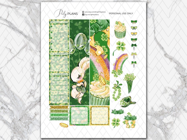 St Patricks Day Printable Planner Stickers Irish Erin - Etsy