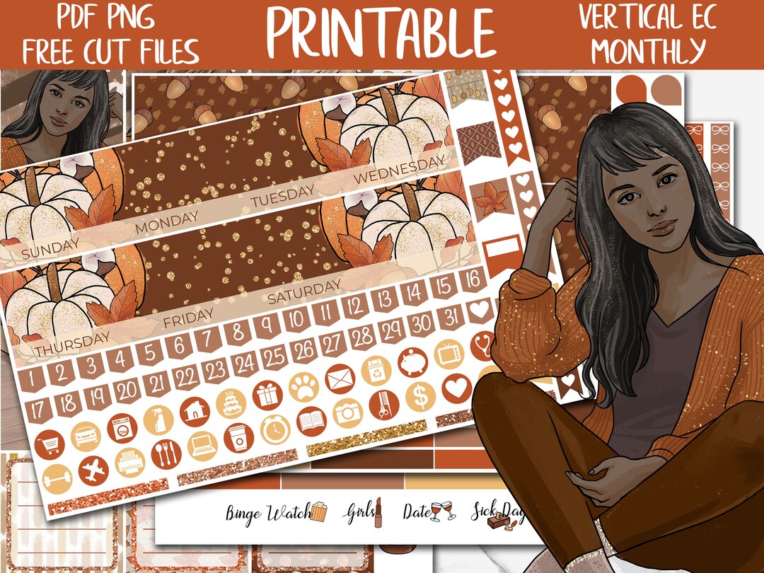 Hello Autumn | Fall Printable Planner Stickers, Erin Condren November ...