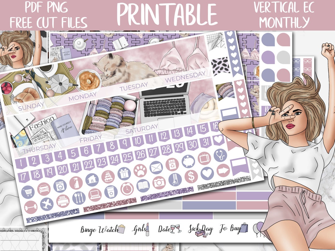 Weekend Mornings Lazy Day Printable Planner Stickers Erin - Etsy