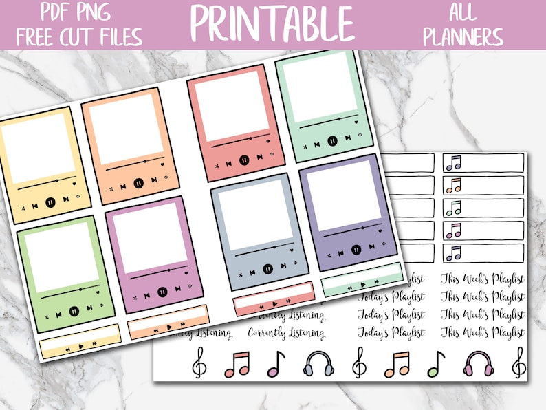 Music Playlists Stickers Playlist Functional Printable - Etsy