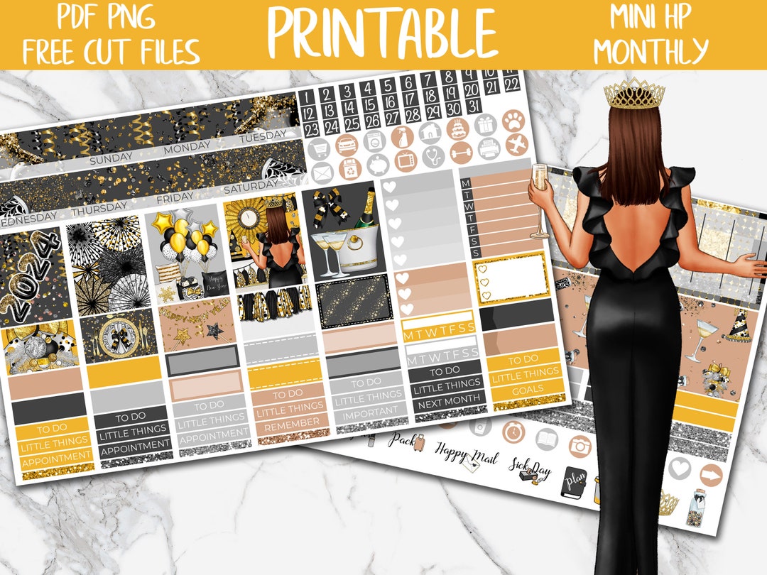 Happy New Year 2024 MINI Happy Planner Celebration Printable Planner ...