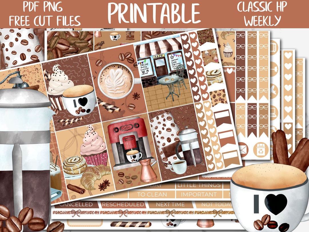 Coffee Lover | Happy Planner Printable Planner Stickers, Coffee Shop HP ...