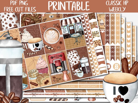 Coffee Lover Happy Planner Printable Planner Stickers - Etsy