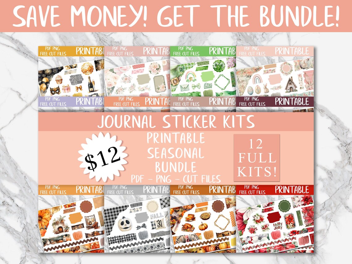 Autumn | Bullet Journal Printable Stickers, Diary Digital Stickers PNG ...