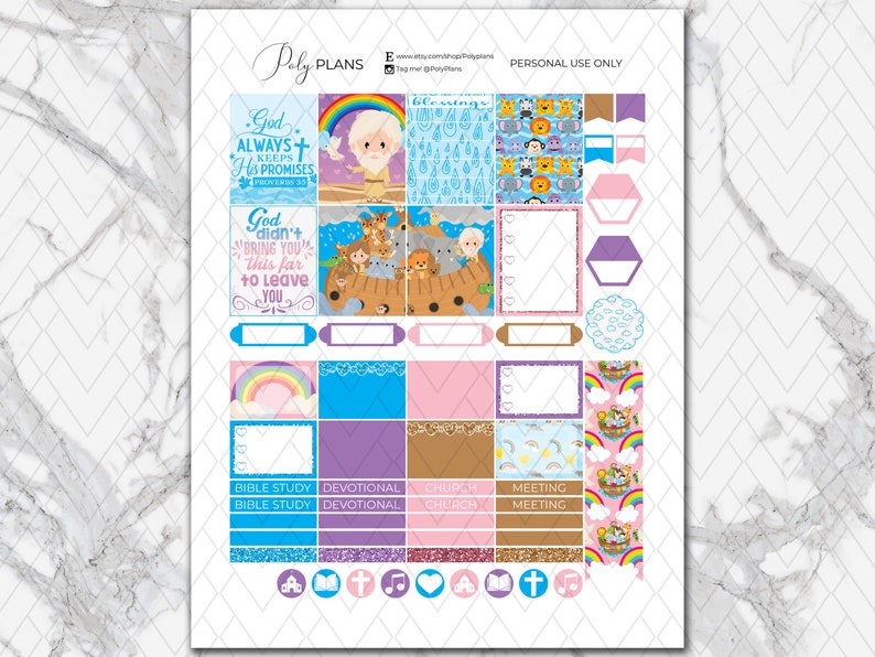 Noah Bible Journal Printable Sticker Kit Bible Digital - Etsy