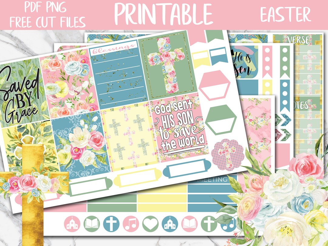 Easter | Bible Journal Printable Sticker Kit, Bible Digital Stickers ...