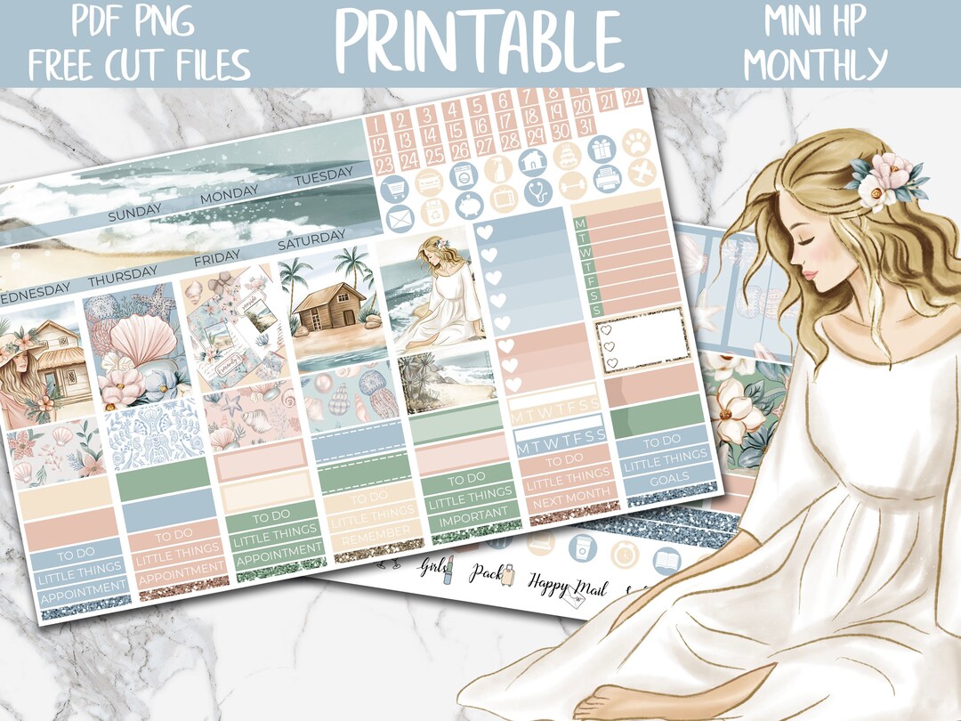 By the Sea | Summer Coastal MINI Happy Planner Printable Planner ...