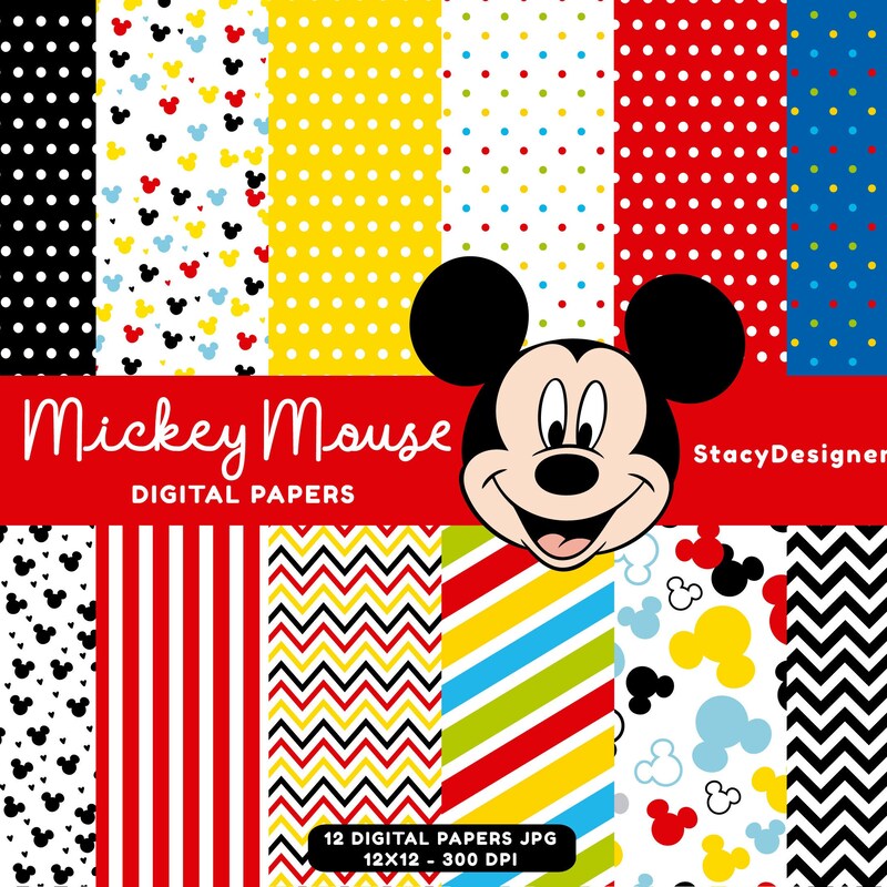 Mickey Digital Paper - Etsy