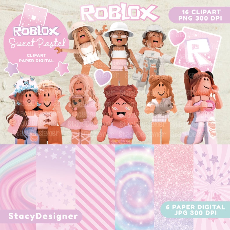 Roblox Girl Pastel Sweet Clipart Paper Digital, Instant Download - Etsy ...