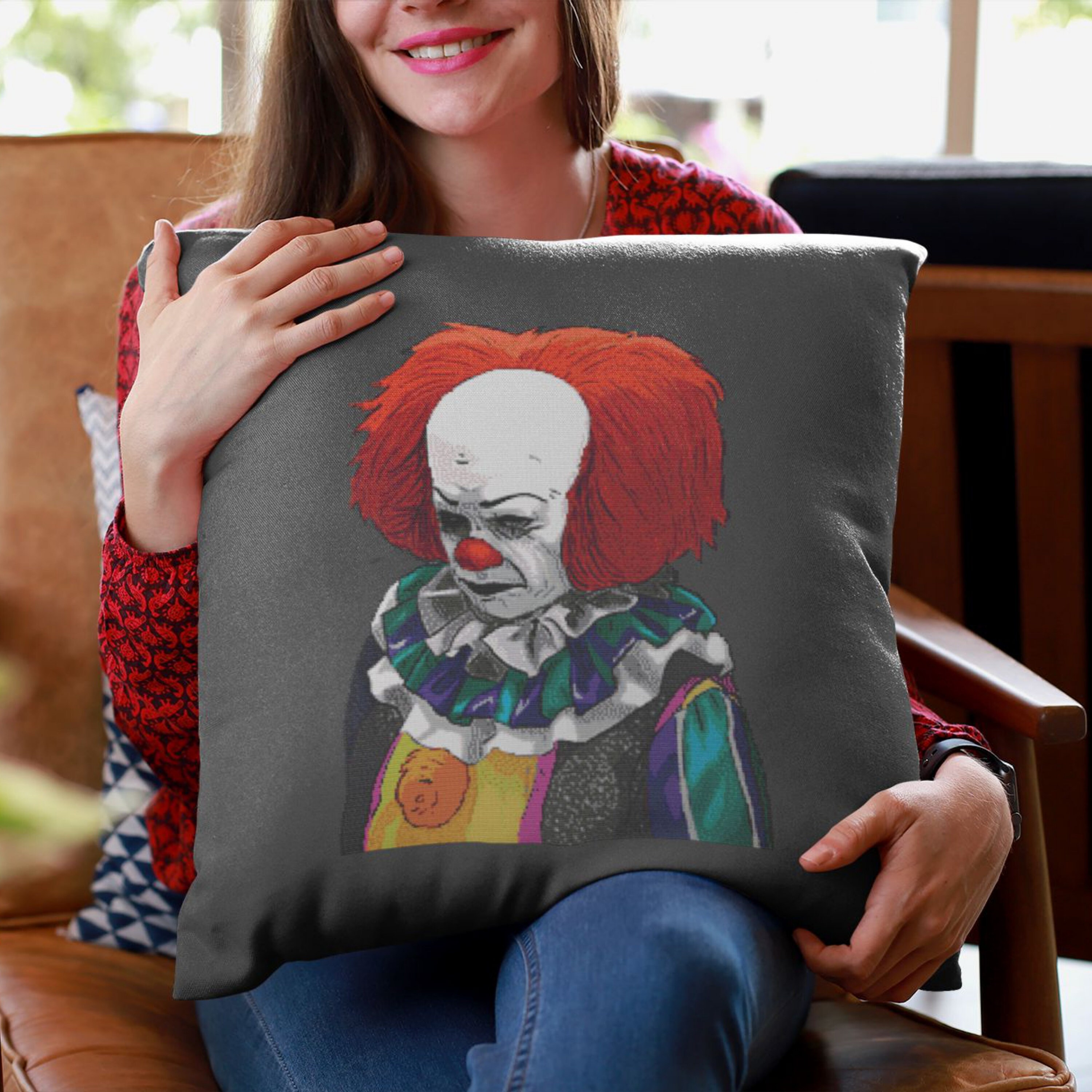 Clown Cross Stitch, Creepy Silent Clown From Horror Movie, Uncanny ...