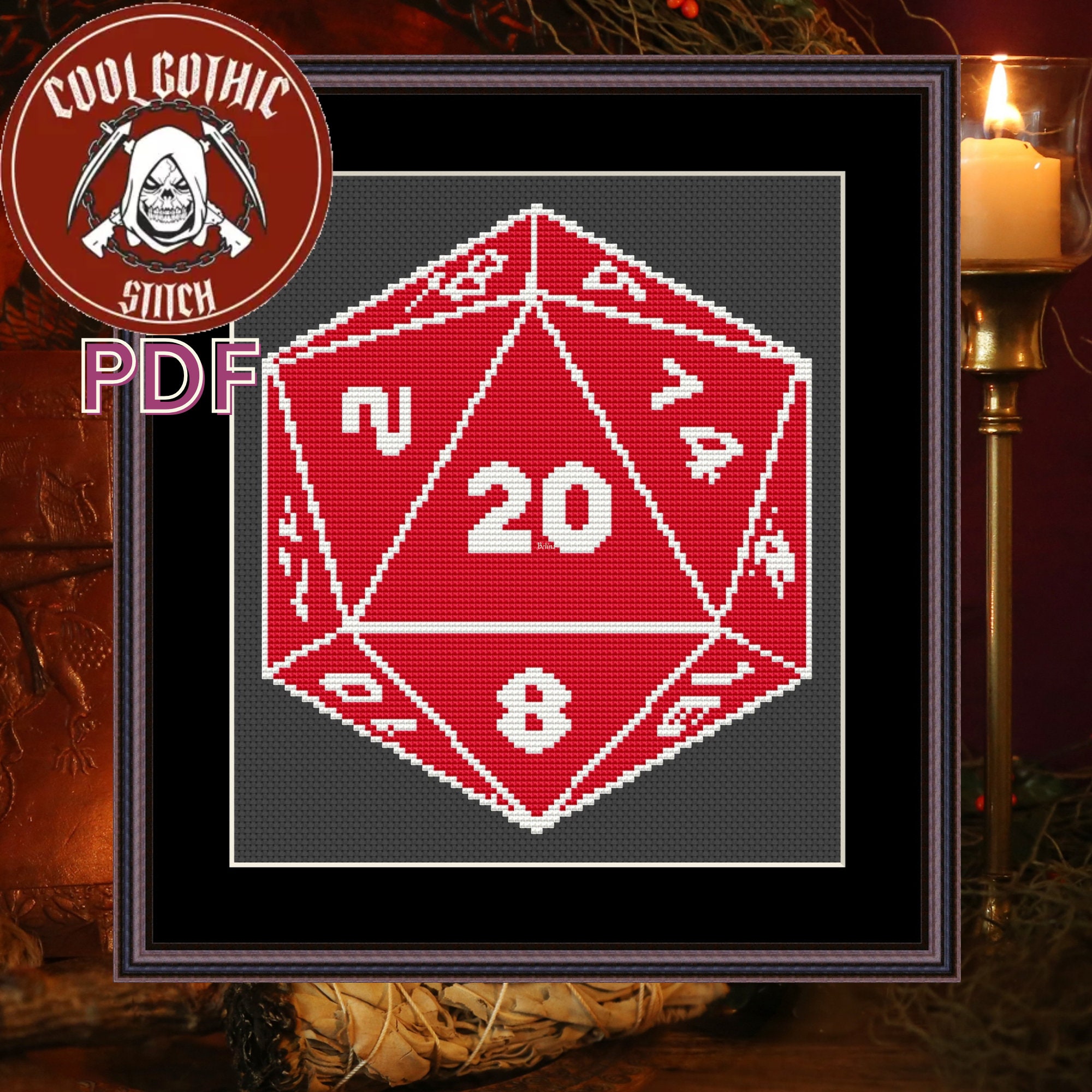 DM Dungeon Master Game Dice With Numbers Cross-stitch for Beginners ...