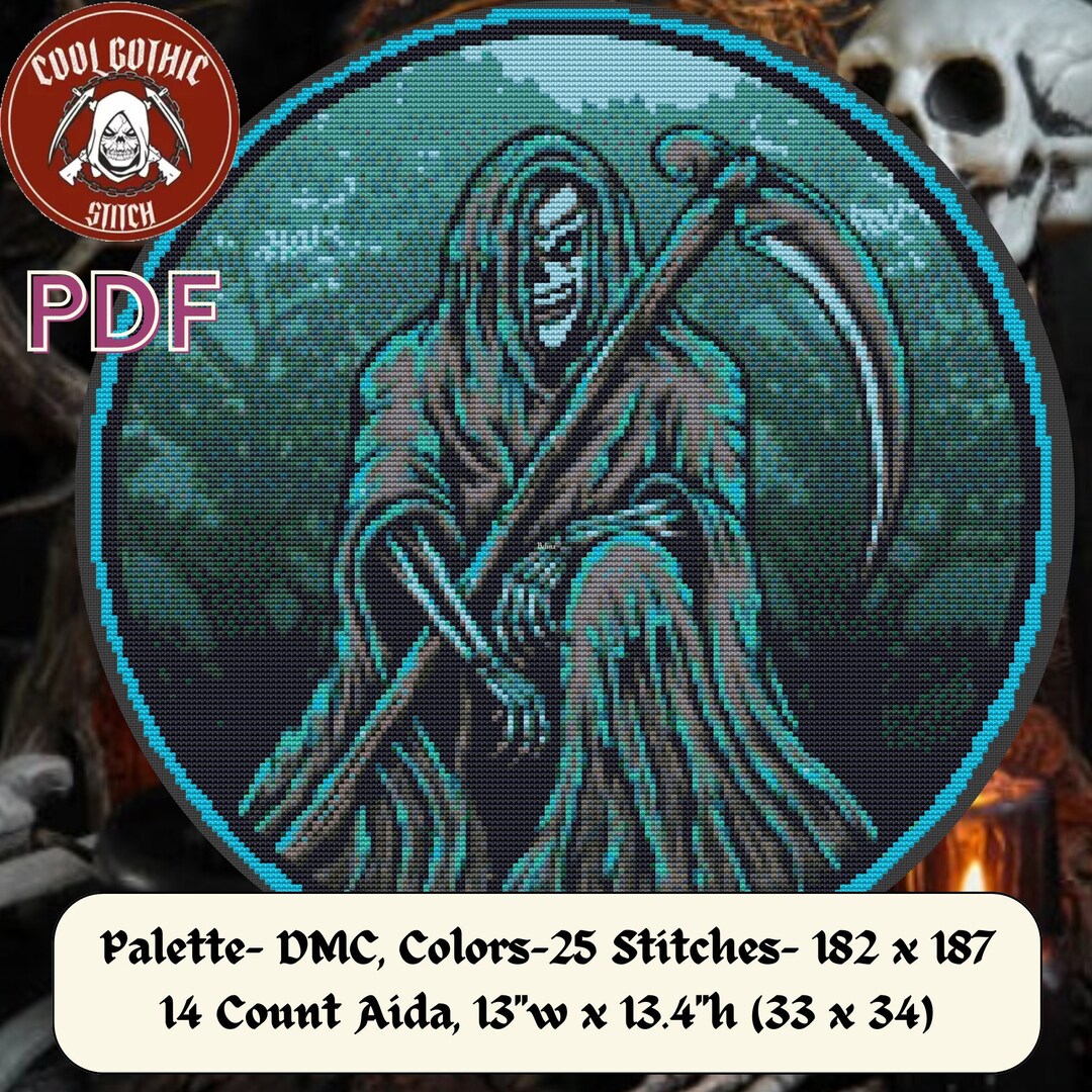 Death With Scythe, Macabre Grim Halloween Design, Gothic Theme ...