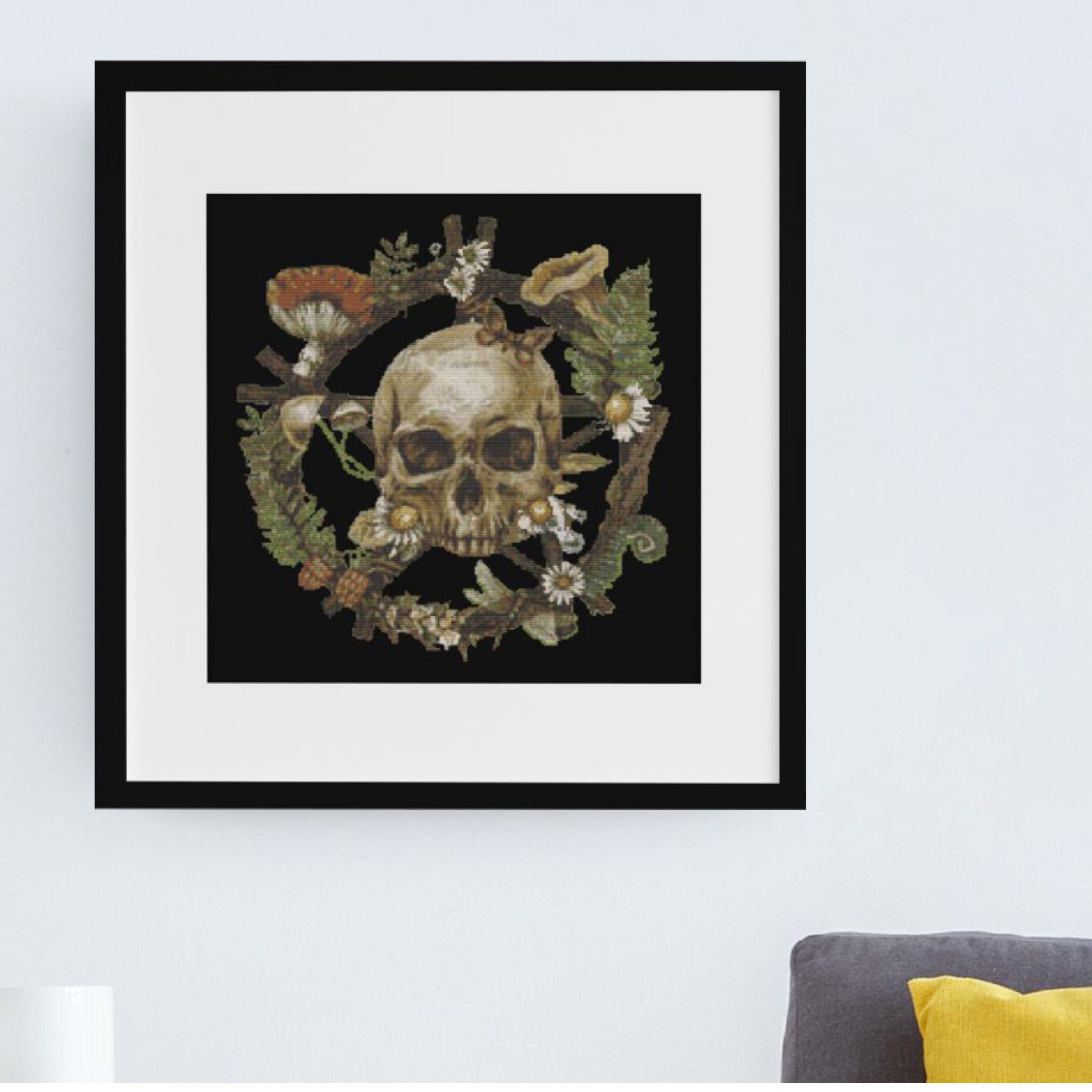Wiccan Wreath Human Skull Pagan Magic Herbs & Flowers. - Etsy