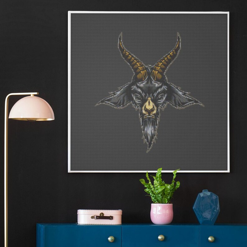 Baphomet Horrifying Devil With Goat Horns Horned God. Dark - Etsy