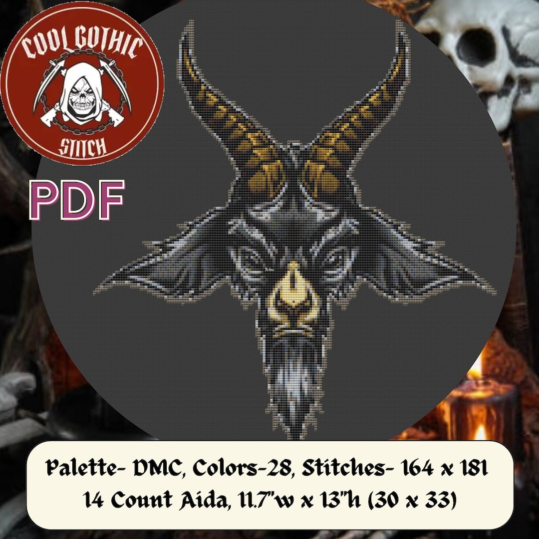 Baphomet Horrifying Devil With Goat Horns Horned God. Dark - Etsy