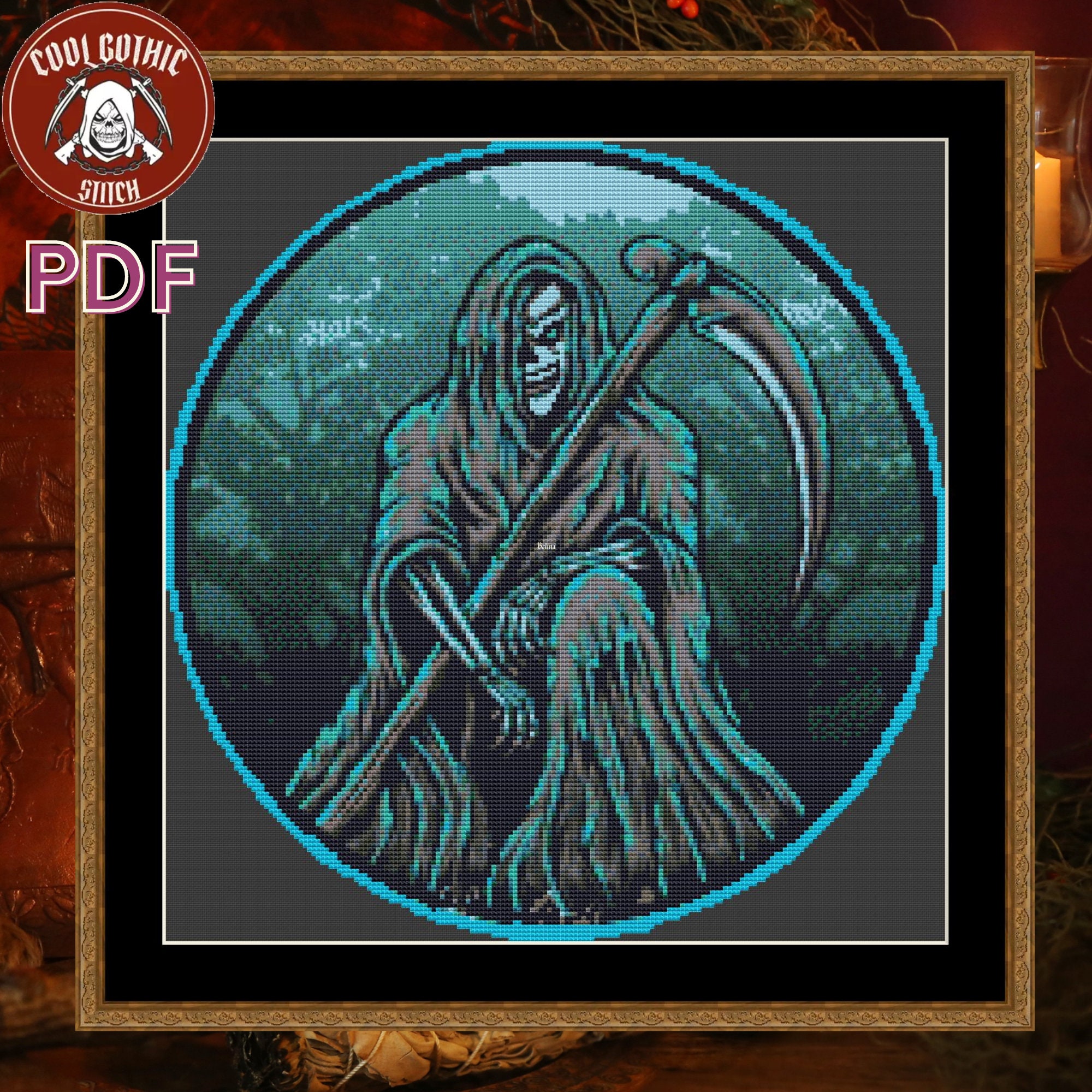 Death With Scythe, Macabre Grim Halloween Design, Gothic Theme ...