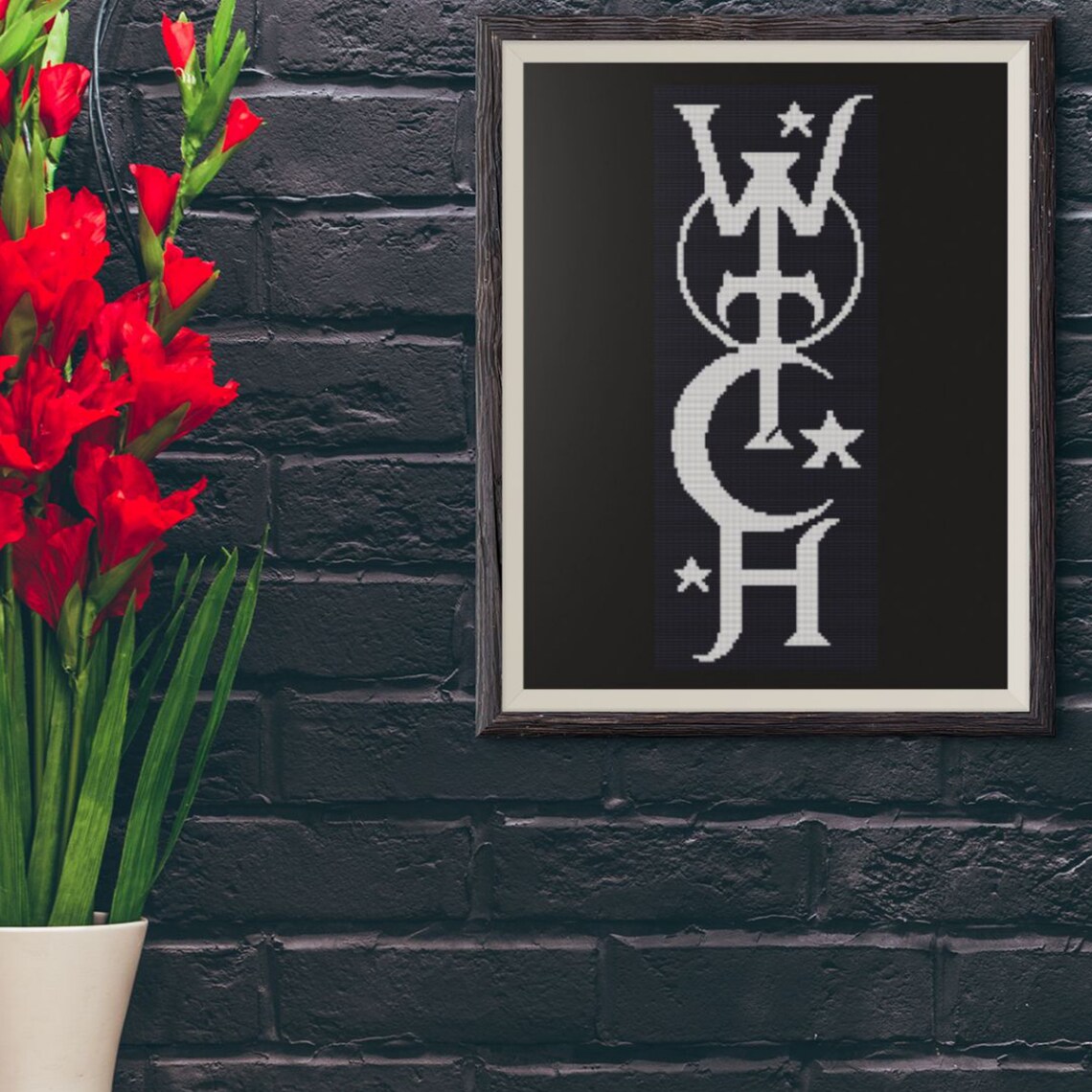 Witch Cross Stitch Salem Alphabet Sign Easy Sacred Symbols - Etsy