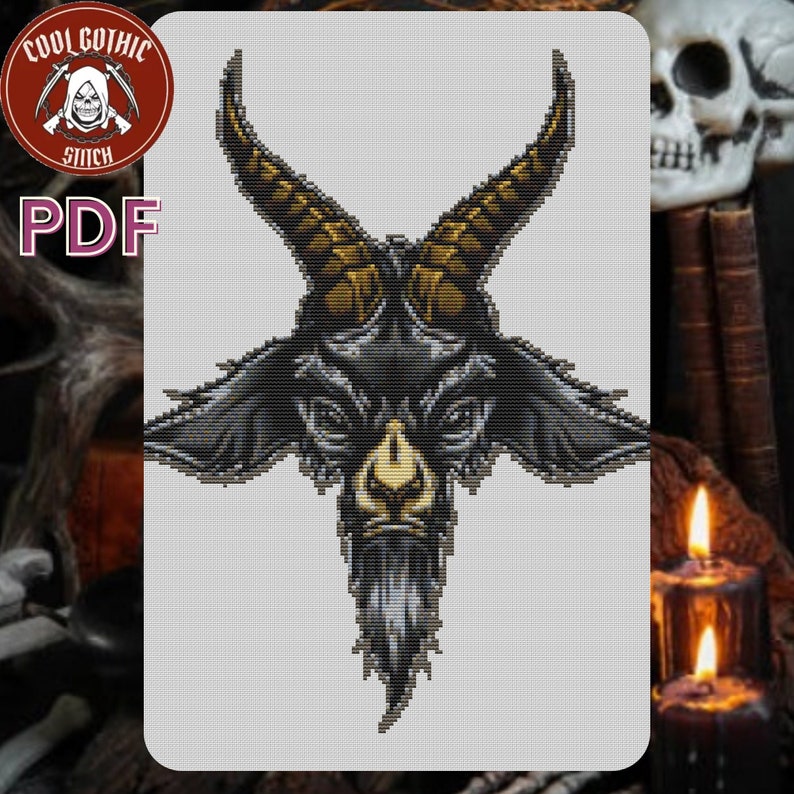 Baphomet Horrifying Devil With Goat Horns Horned God. Dark - Etsy