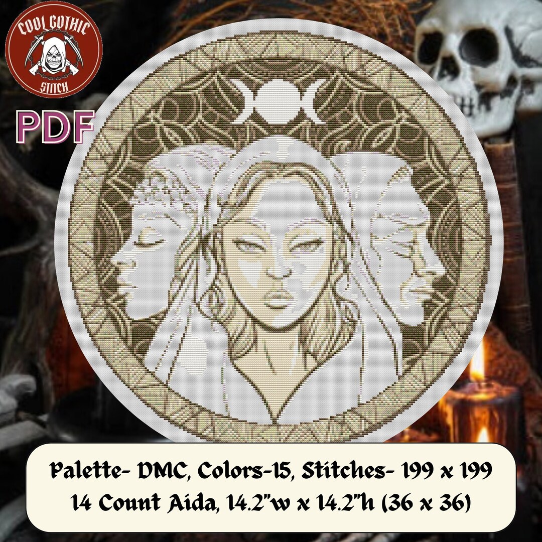 The Triple Goddess, Мaiden, Мother & Crone Sacred Symbols, Witch Cross ...