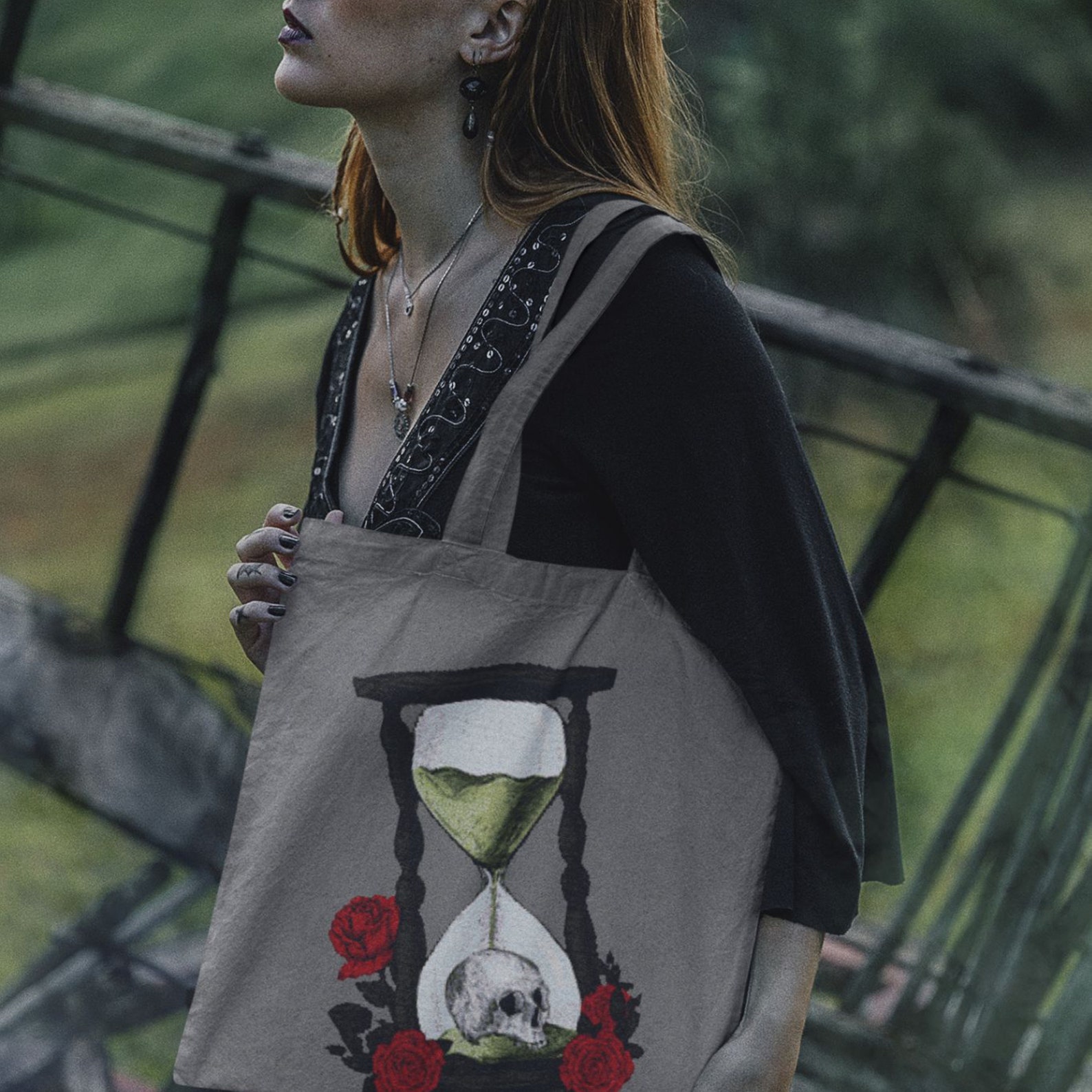 Skull Hourglass Cross Stitch Pattern | Gothic Floral Decor With Dark ...