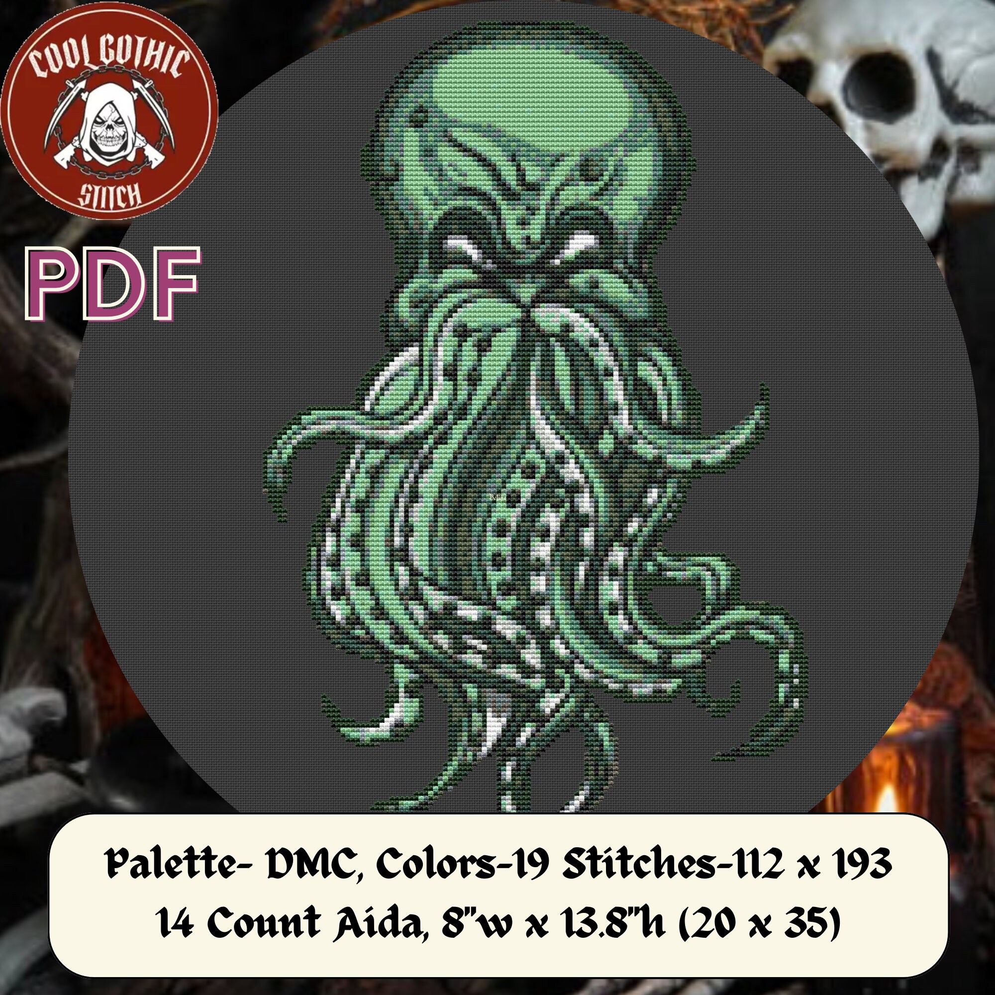 Kraken Cross-stitch Legendary Creatures Giant - Etsy