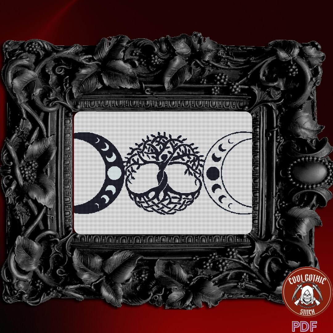 Tree of Life Cross Stitch, Sacred Symbols, Easy for Beginners, Wicca ...