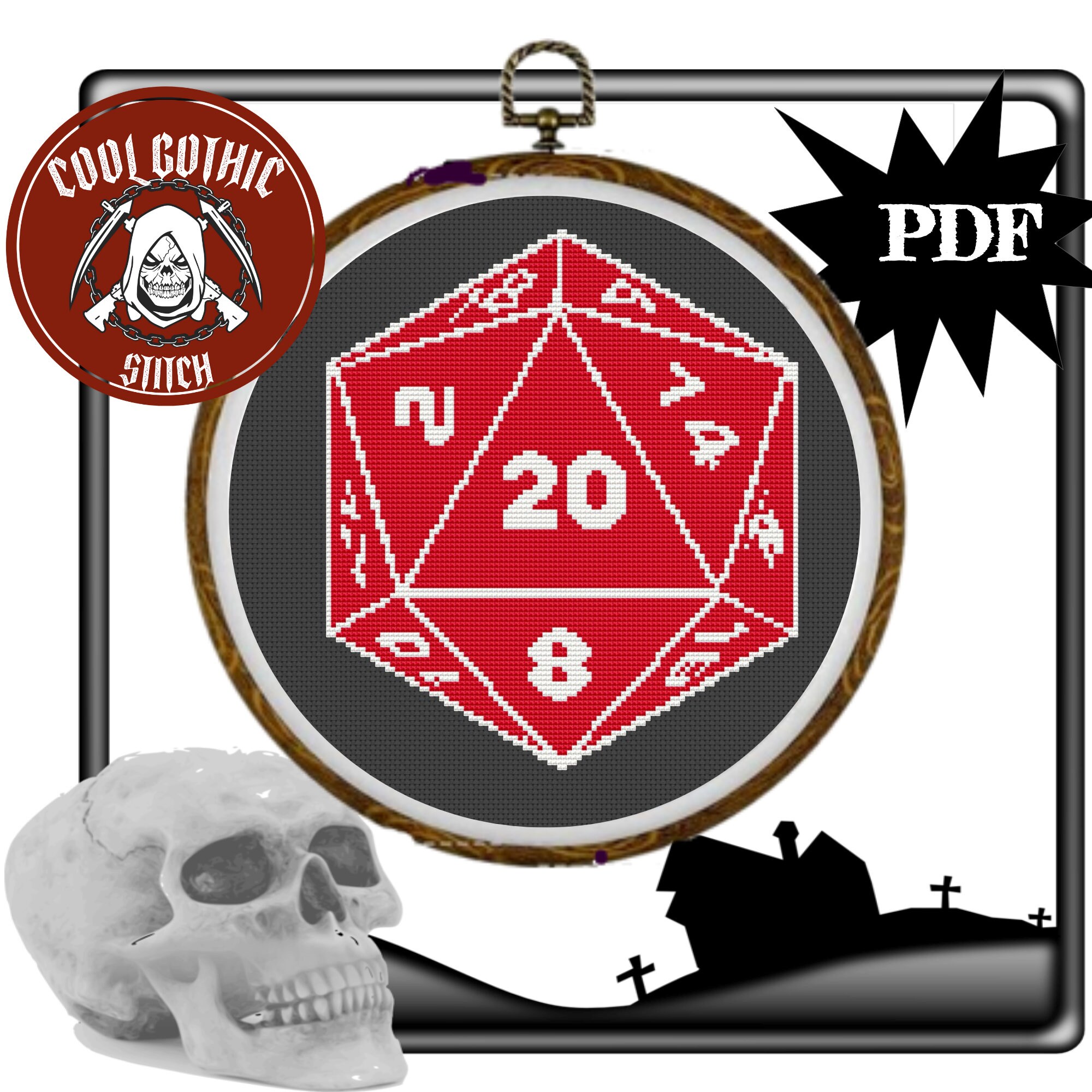 DM Dungeon Master Game Dice With Numbers Cross-stitch for Beginners ...