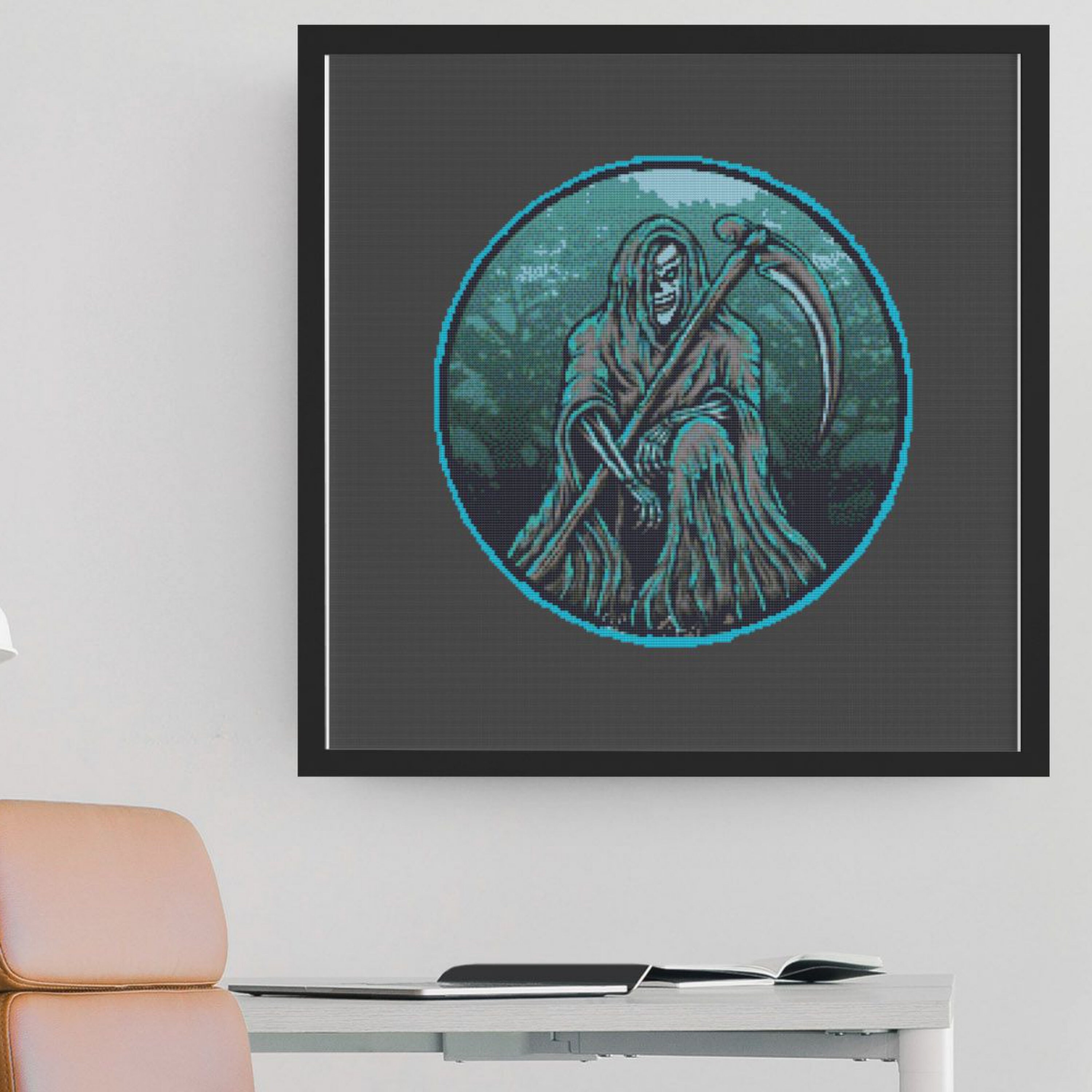 Death With Scythe, Macabre Grim Halloween Design, Gothic Theme ...