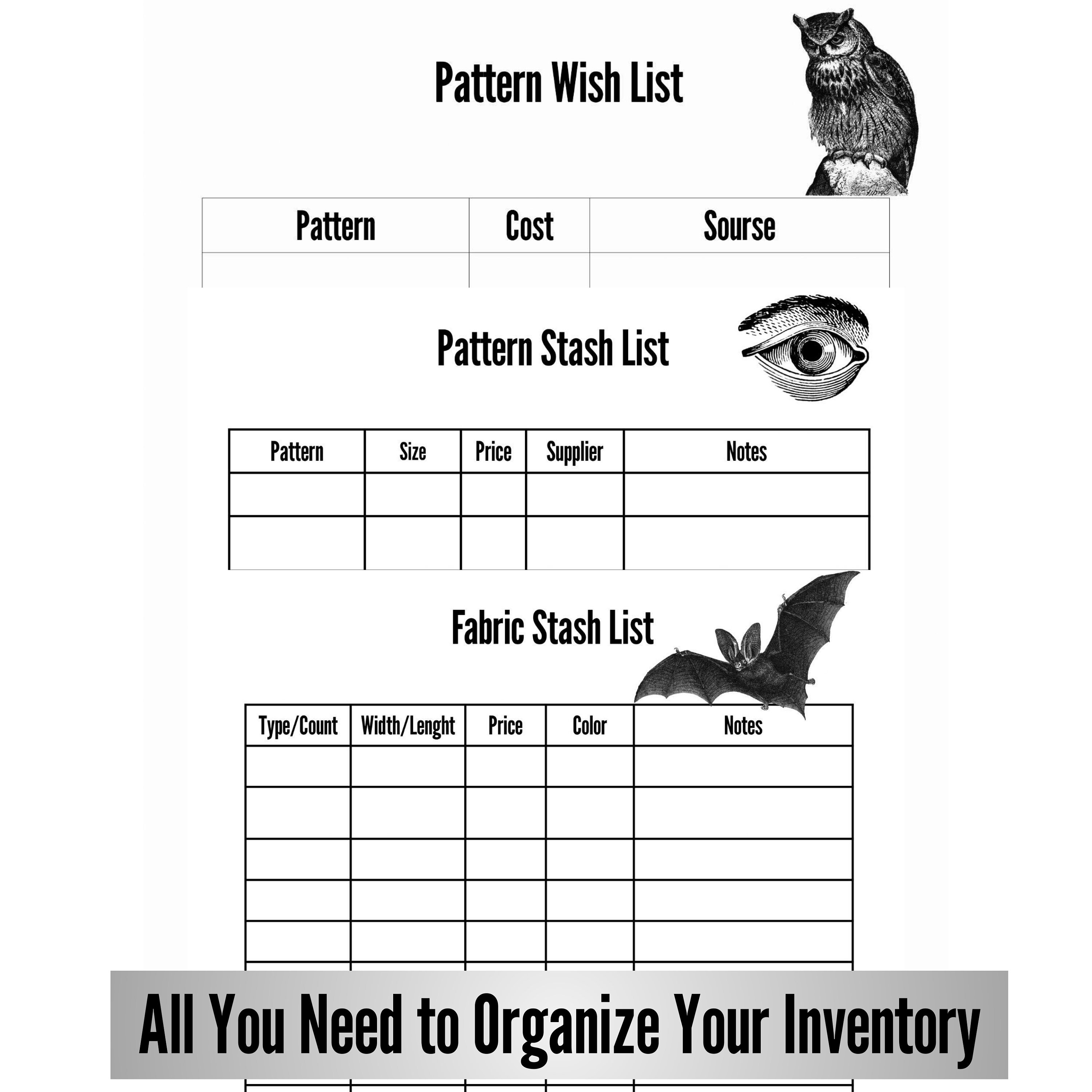 DMC Floss Organizer, Inventory Tracker,cross Stitch Planner,witchy ...