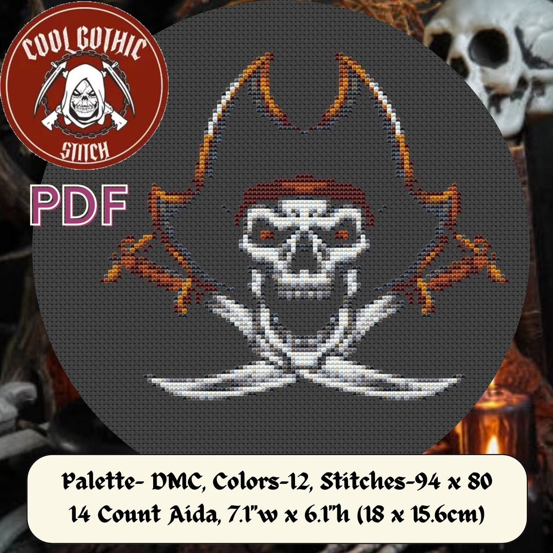 Caribbean Pirate Skull With Cross Swords, Capitan Filibuster Thief ...
