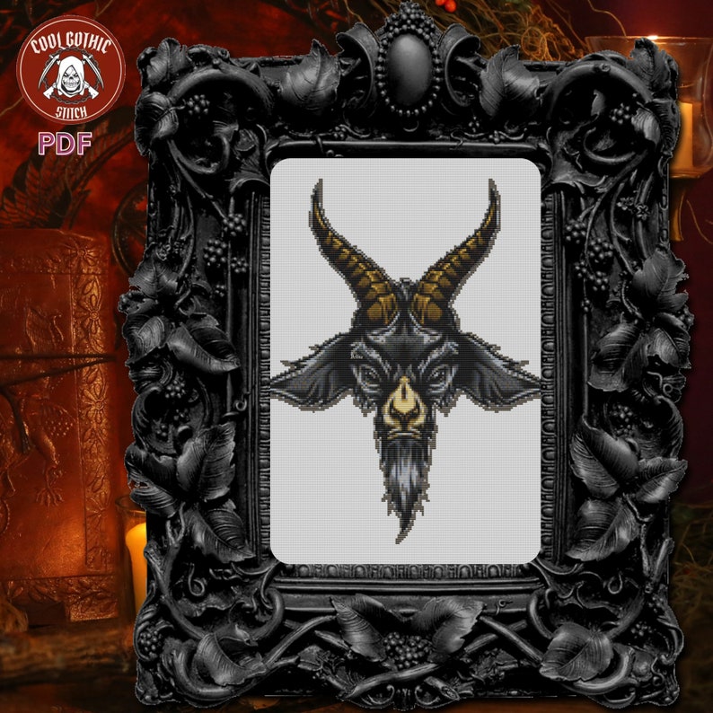 Baphomet Horrifying Devil With Goat Horns Horned God. Dark - Etsy