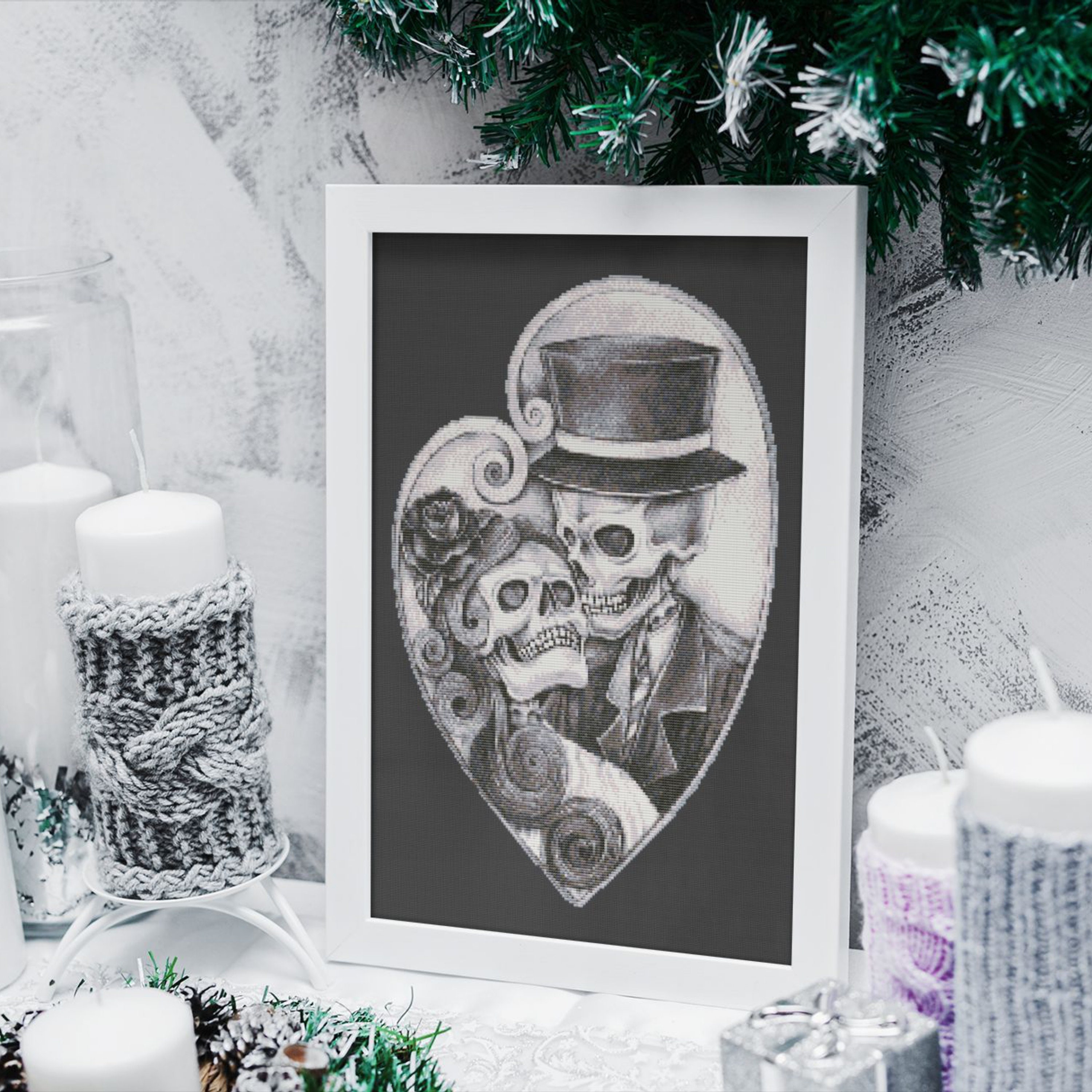 Love Never Dies Skeleton Soulmate Til Death Heart Design - Etsy