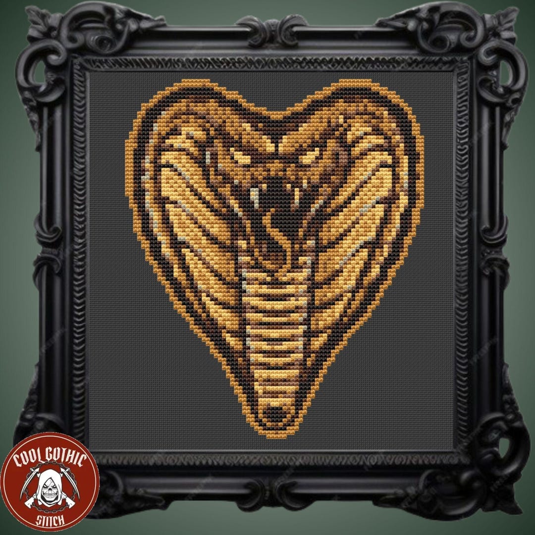 King Cobra Cross Stitch Pattern | Easy Snake Design | Creepy Reptile ...
