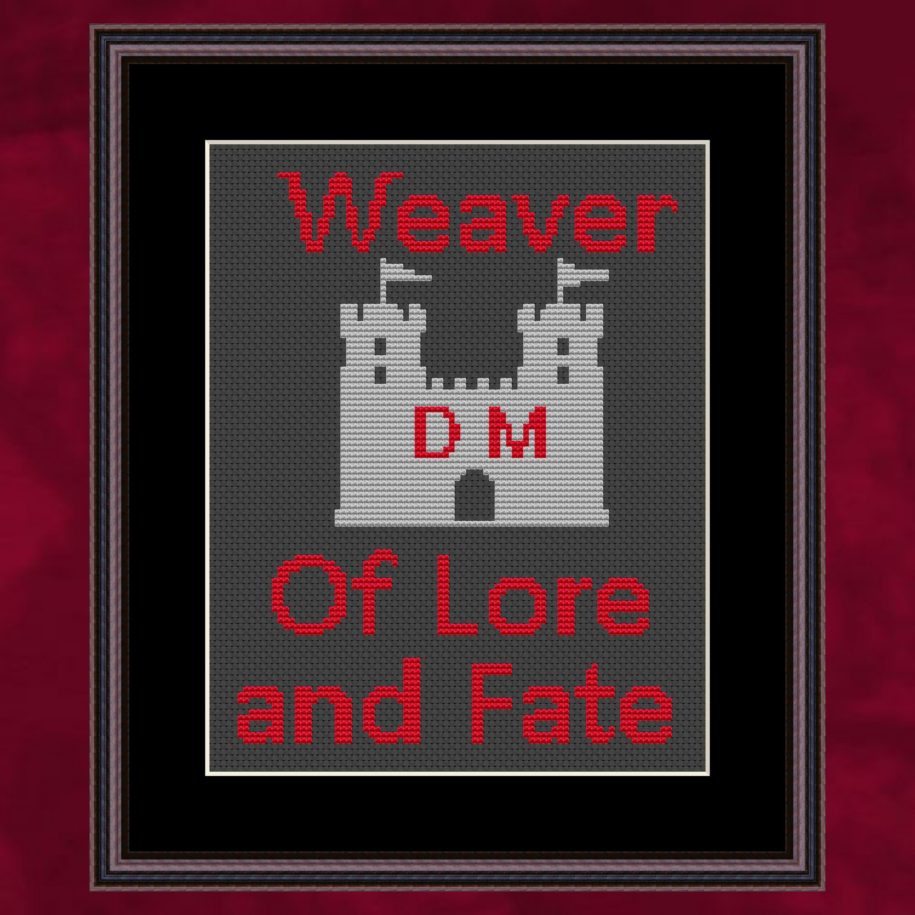 Weaver of Lore & Fate Dungeon Castle DM Master Game, Cross-stitch Chart for Beginners, Nerdy ...