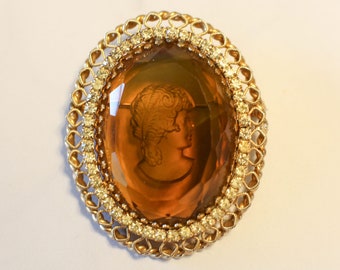 Amber Glass Cameo | Etsy