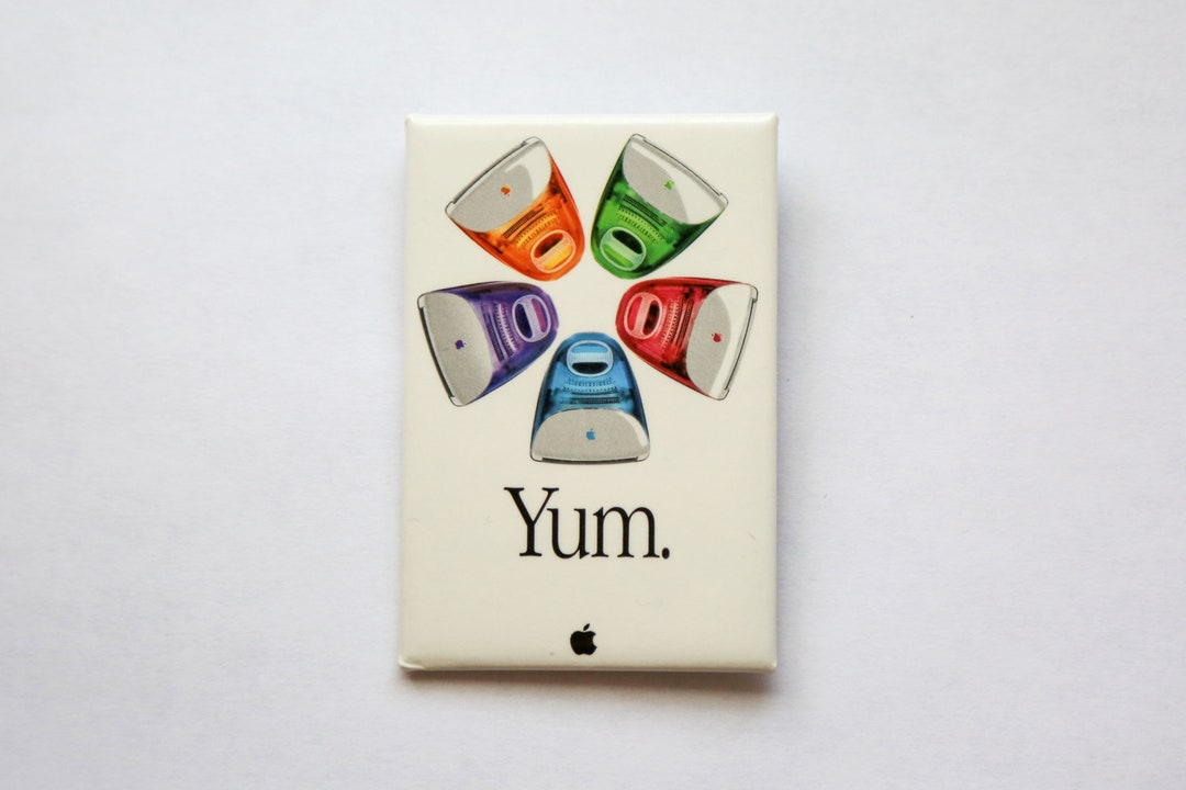 Vintage Apple 90s Imac Yum Pin - Rainbow Macintosh 1990s Promo Pin - Etsy