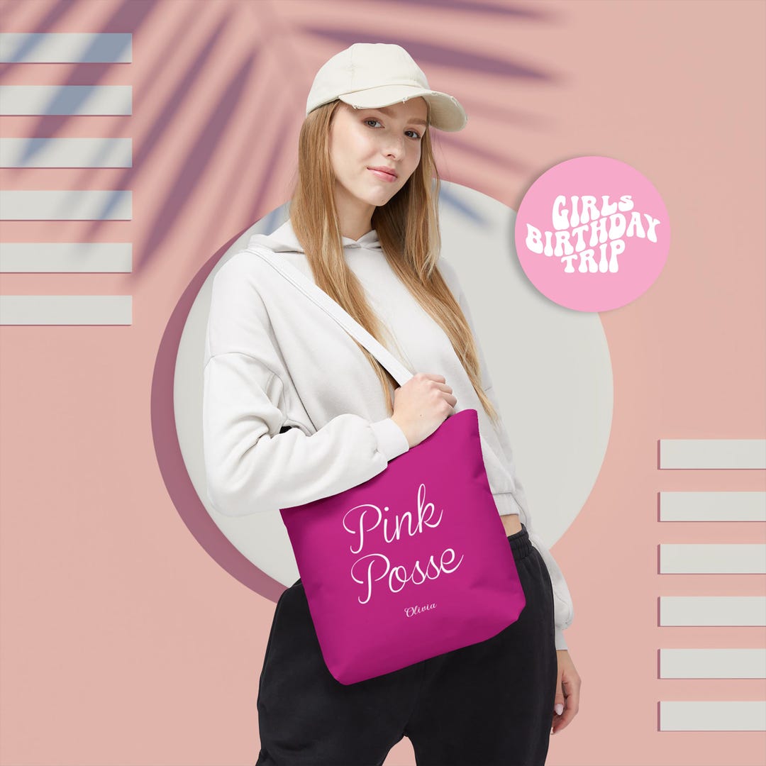 Personalized Pink Posse Tote Bag: Girls Trip, Bachelorette Gift - Etsy