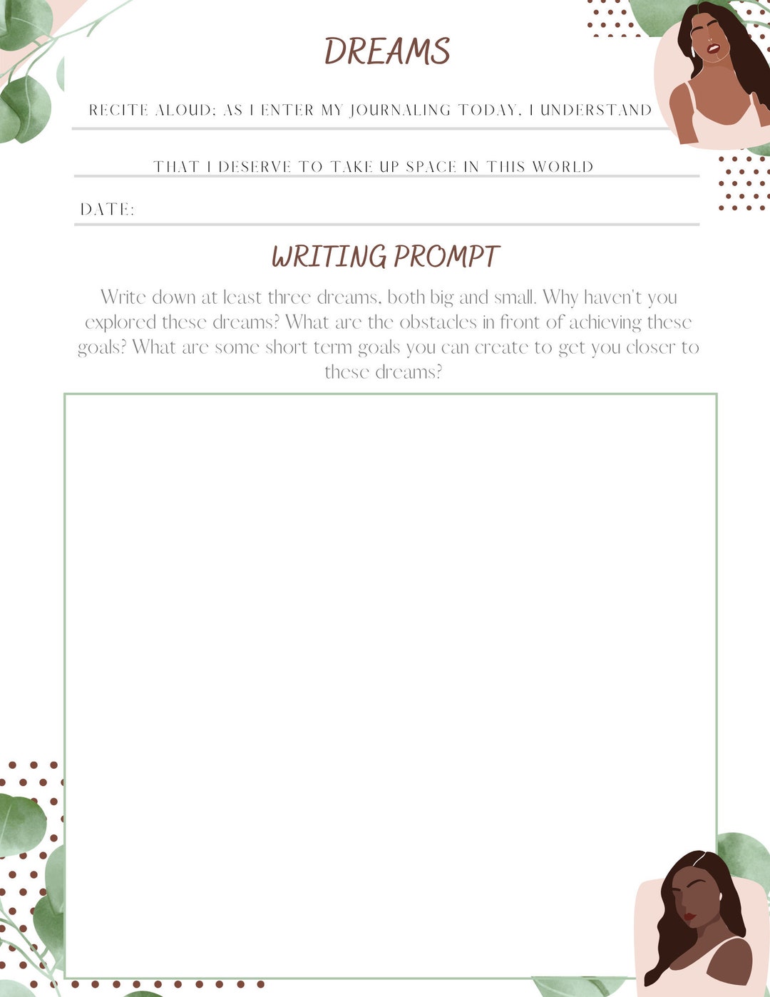 Printable Self Reflection Journal, Guided Prompt Journal, Digital ...