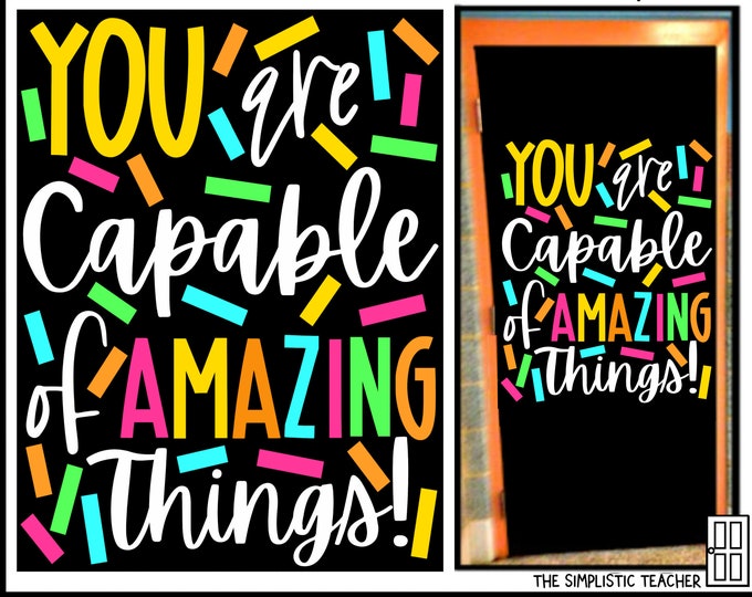YOU ARE CAPABLE Classroom Door Kit Teacher Bulletin Board - Etsy