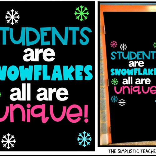 WINTER DOOR DÉCOR Snowflakes Unique Décor Colorful - Etsy