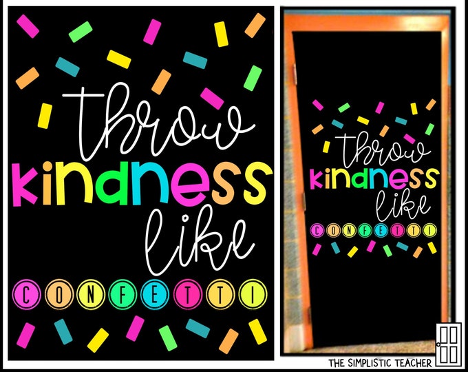 KINDNESS DECOR Throw Kindness Like Confetti-bulletin Board - Etsy