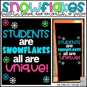 WINTER DOOR DÉCOR - Snowflakes - Unique Décor - Colorful Letters ...